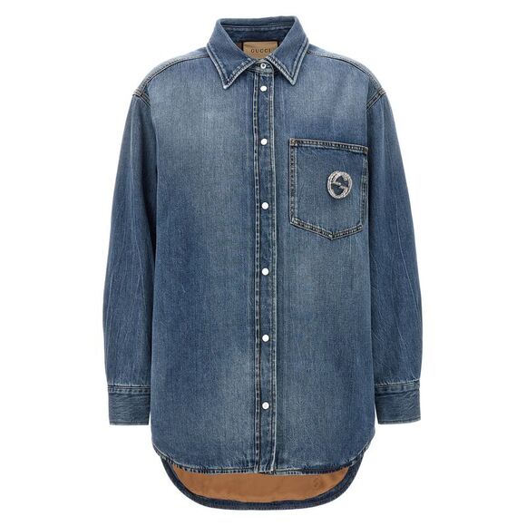 Gucci | Sweaters | Gucci Quilted Inner Denim Shirt | Poshmark